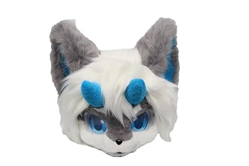 Fursuit Commission Customizable Cute White and Blue Wolf Furry Fursuit ...