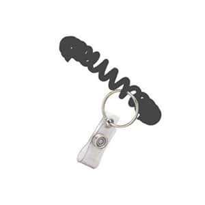Amazon.com : Black Wrist Coil Badge Holder with Key Ring and Badge ...