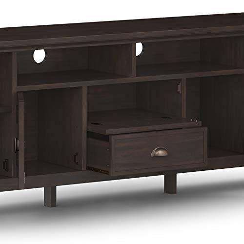 SIMPLIHOME Redmond SOLID WOOD Universal TV Media Stand, 72 inch Wide ...