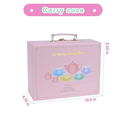 Jewelkeeper Tea Set for Little Girls 13 pcs Porcelain Tea Set for Kids ...