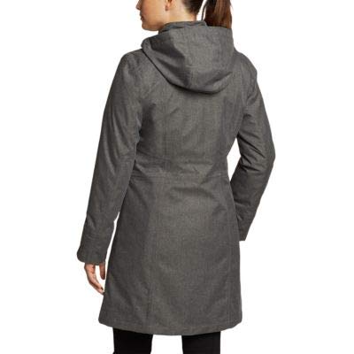 Eddie Bauer Women's Girl On The Go Insulated Trench Coat, Dk Charcoal HTR Regula | Pricepulse