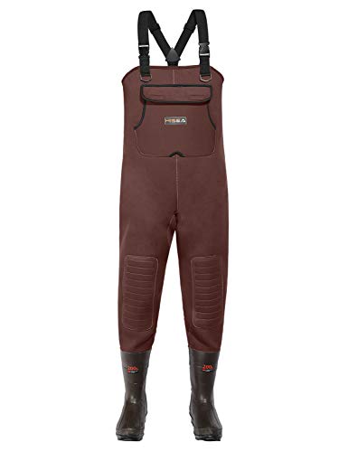 HISEA Neoprene Fishing Chest Waders for Men with Boots Cleated Bootfoot ...