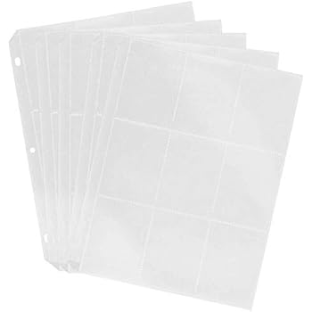 Amazon.com: 9 Pocket Trading Card Protector Page (100 Sheets): Toys & Games