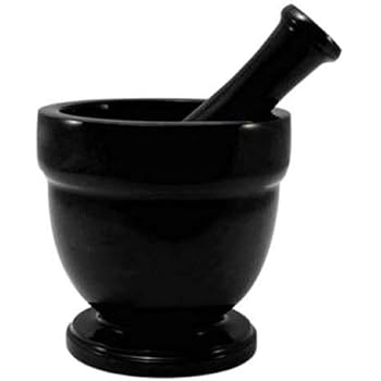 Amazon.com: Extra Large Black Marble Stone Mortar and Pestle Set - 6 ...