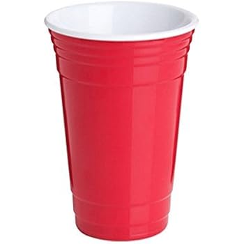 Amazon.com: Double Walled Insulated Reusable Party Cups-16 Oz (Red ...