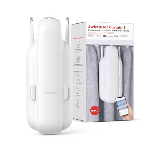 SwitchBot Automatic Curtain Opener - Bluetooth Remote Control Smart Curtain with App, Upgraded ...