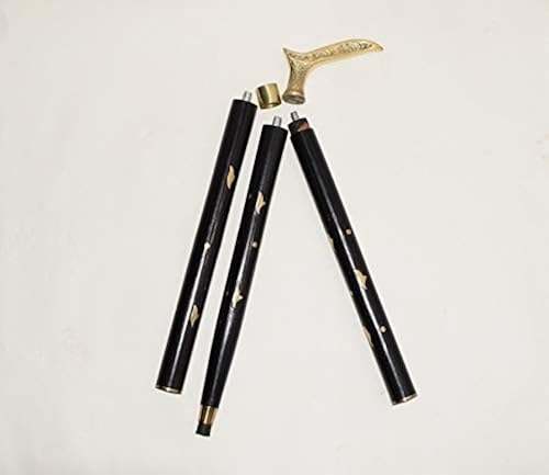 Yaman Antique Solid Brass Handle Walking Stick Style Wooden Cane Wooden ...