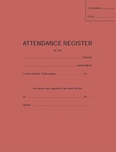 A4 School Class Attendance Register Book - Red Cover: Amazon.co.uk ...