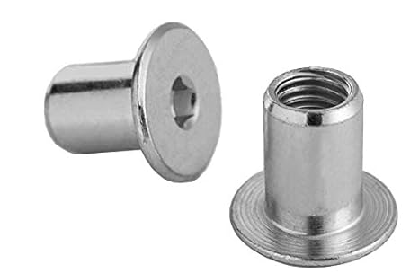 RONFAR Hülsenmutter mit Flachkopf-Innensechskant M6 x 13 x 11 mm 100 ...