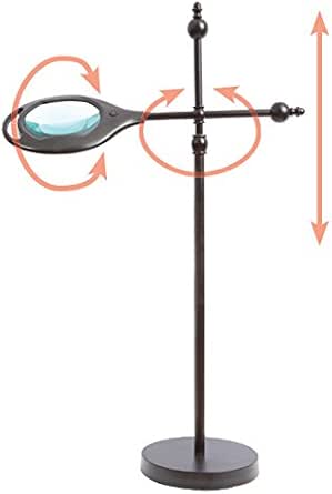Balanced Spectrum 5X Lighted Page Magnifier, Glass LED Light, Floor ...