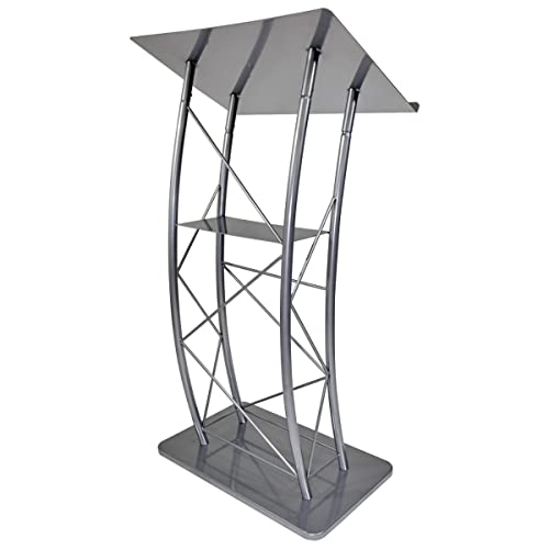 Kingdom KML2S Large Curved Lectern with Shelf, Stand Up Church Pulpit ...