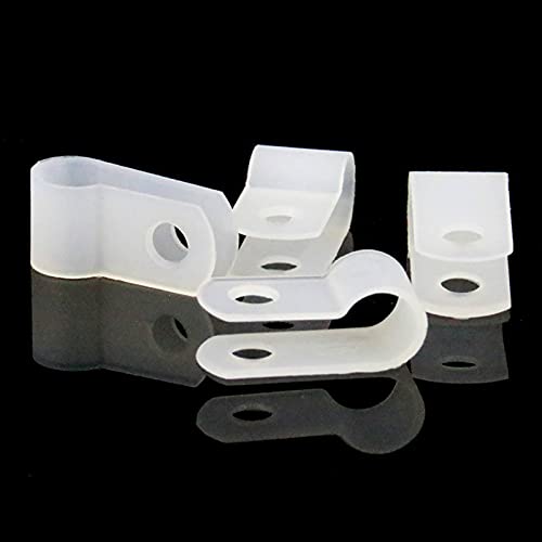 VIPMOON 100 Pack 1/4 Inch R-Type Clip Cable Fastener Wire Clamp Nylon ...