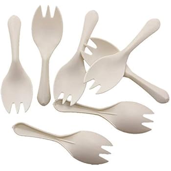 Amazon.com: Mini Wooden Sporks, Cute Forks/Spoons 2 in 1 Combo ...