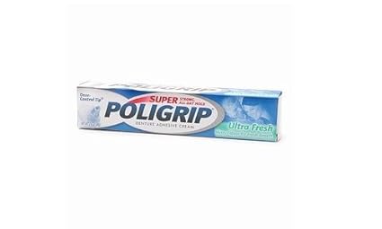 Amazon.com : Super PoliGrip Denture Adhesive Cream, Ultra Fresh Minty ...
