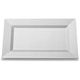 Amazon.com | White Rectangle Dinner Plate, Plastic, Pack of 10: Dinner ...