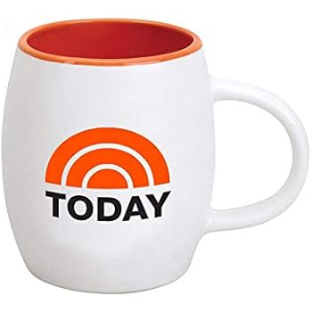 Amazon.com: TODAY Logo Ceramic Mug, White with Orange Interior 15 oz ...
