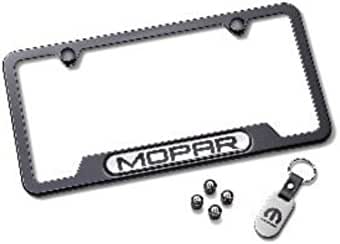 Amazon.com: Mopar 82215850 Mopar Logo Black License Plate Frame Set ...