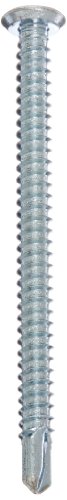 Steel Self-Drilling Screw, Zinc Plated Finish, Undercut 82 Degree Flat Head, Phillips Drive, #3 ...