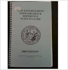 Law Enforcement Officers Quick Reference Statute Guide (North Carolina ...