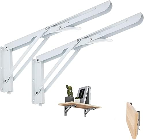 سعر حامل رف قابل للطي على شكل مثلث مقاس 30 سم/12 بوصة بلون ابيض معدني ...