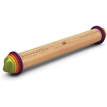 Joseph Joseph Adjustable 16.5-Inch Rolling Pin Plus, Multi-Color ...