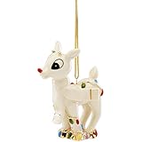 Amazon.com: Lenox 2014 Baby's 1st Christmas Rudolph Metal Ornament ...