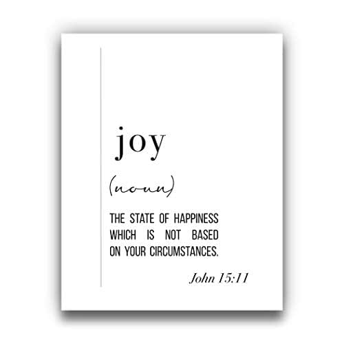 Amazon.com: Joy Biblical Definition John 15:11 Wall Art | Black and ...