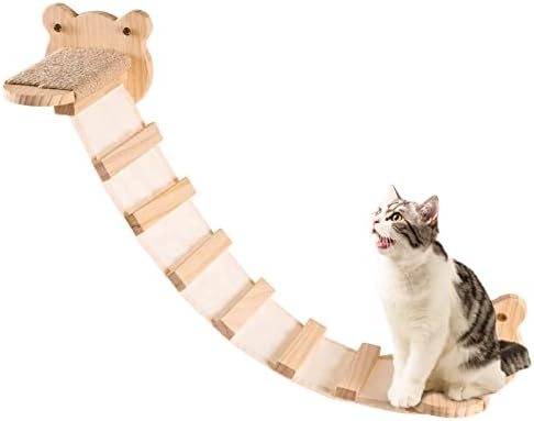 NOAEOU Wooden Cat Wall Steps, Wall Mount Cat Perch Cat Climber Tree ...