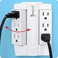 Side Socket 6 Outlet Surge Protector Swivel Wall Power Strip As Seen on ...