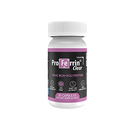 Proferrin Clear 30ct | US Made heme Iron for high Absorption, Easy on ...