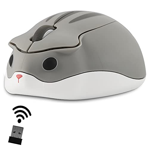 Wireless Mouse Cute Hamster Shaped Computer Mouse 1200DPI Less Noise ...