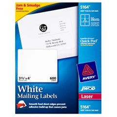 Amazon.com: AbilityOne - SKILCRAFT/Avery White Laser Labels - 3 1/3" x ...