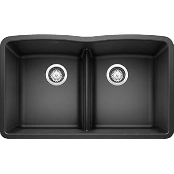 BLANCO 442075 Diamond Equal Double Low Divide-Anthracite Sink, Bowl ...