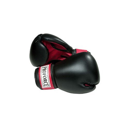 Pro Force Leatherette Boxing Gloves - Black with Red Palm - Black - 22 ...