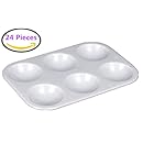 Amazon.com: White Paint Plastic Palettes 6 Well Rectangular Watercolor ...