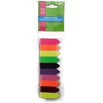 Amazon.com : Sticky Page Markers (500 ct) Note Flags Index Labels Post ...