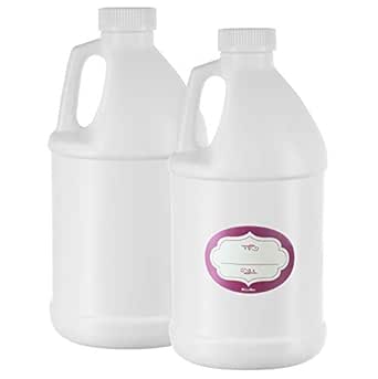 2 Pack - Half Gallon Plastic Bottle - Large White Empty Jug Style ...