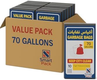 Smart Pack 70 Gallon |Value Pack – 10 Packs of Heavy DutyTrash Bags 35 ...