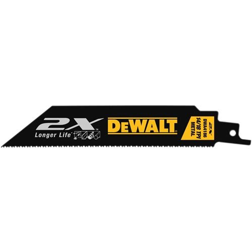 DEWALT DWA4186 6-Inch 14/18TPI 2X Max Metal Reciprocating Saw Blade (5 ...