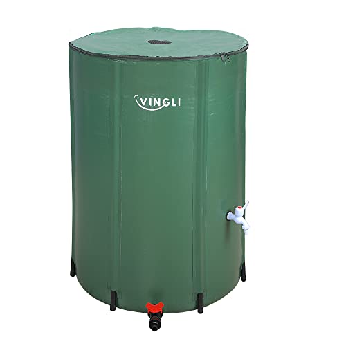 VINGLI 100 Gallon Collapsible Rain Barrel, Portable Water Storage Tank ...