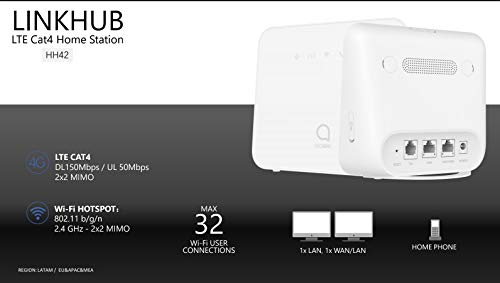 Alcatel Link HUB LTE Home Station w/Ethernet Port, Mobile WiFi Hotspot ...