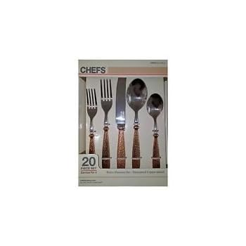 Amazon.com: CHEFS Stainless-Steel Bistro Flatware Set, 20-Piece: Pet ...