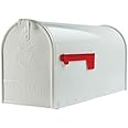 Amazon.com: Solar Group Large Premium Steel Rural Mailbox, White ...