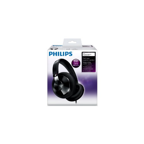 PHILIPS SHP6000/10 Hi-Fi Stereo Over Ear Headphones Black, Semi-Open ...