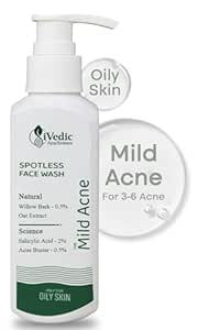 iVedic AyurScience Mild Acne Face Wash Cleanser for Women and Men (2% ...
