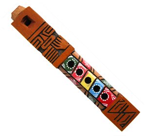 Decorative Wooden Colourful Carved Tarka Peruvian Handmade Flute - Fair ...