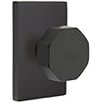 Emtek Privacy Set, Modern Rectangle Rosette, Octagon Knob (Satin Brass ...
