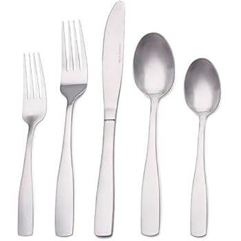 Amazon.com | Matte Silverware Set, Satin Finish 20-Piece Stainless ...