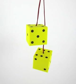 Amazon.com: 50mm Dangle Dice Yellow Foam Dice on a String: Toys & Games
