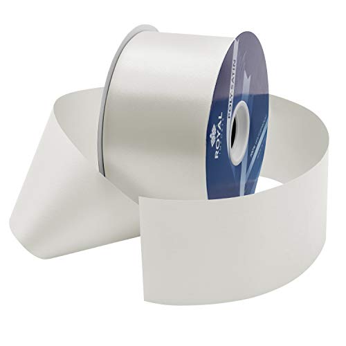 White Poly Satin Waterproof Ribbon 2.75" (#40) for Floral & Craft ...